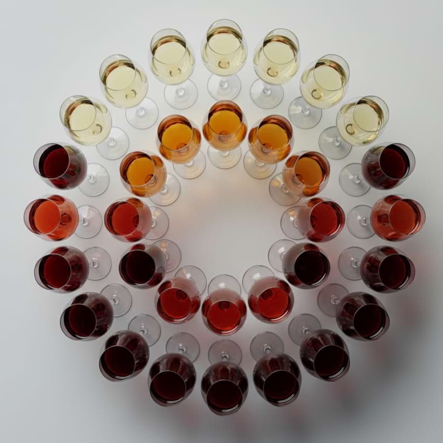 All the colors of wine